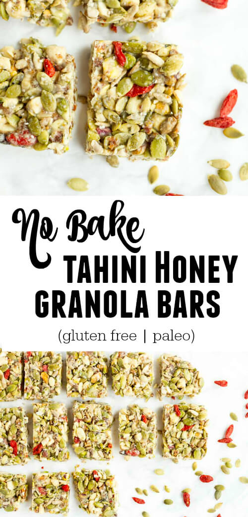 No Bake Tahini Honey Granola Bars (gluten free and paleo) - Savory Lotus